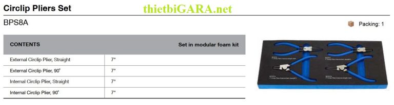 Bộ Kìm Mở Phe 4 Cái BPS8A Blue-point Usa